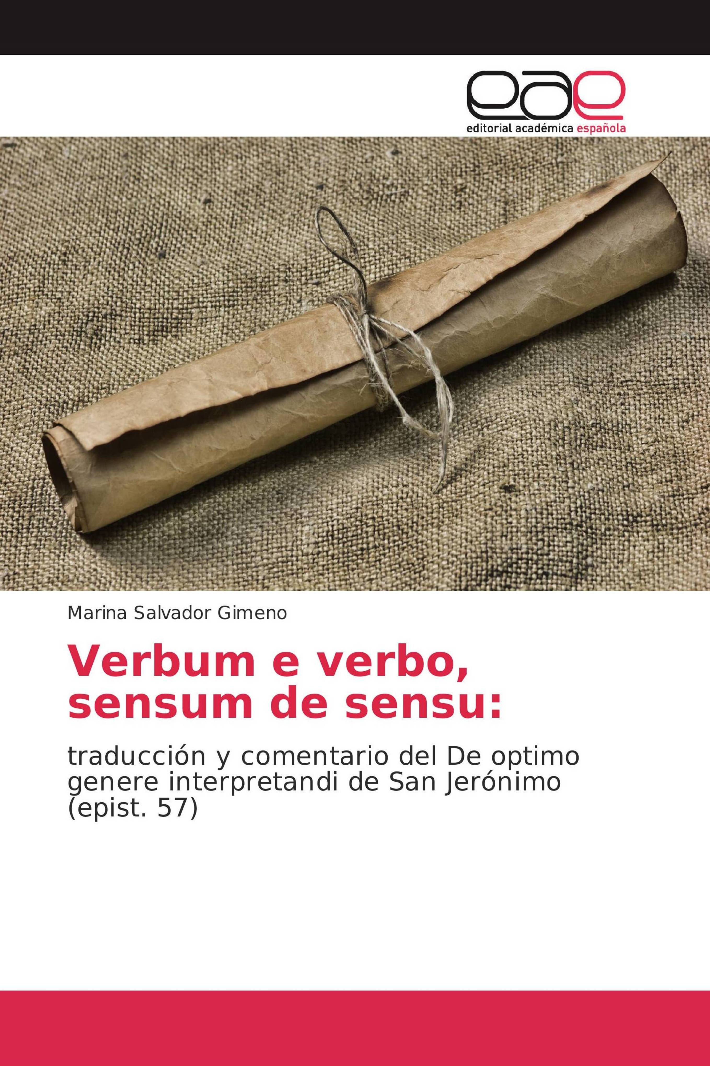 9783330091160 VERBUM E verbo, sensum de sensu: - Marina Salvador Gimeno EUR 29,90 - PicClick IT