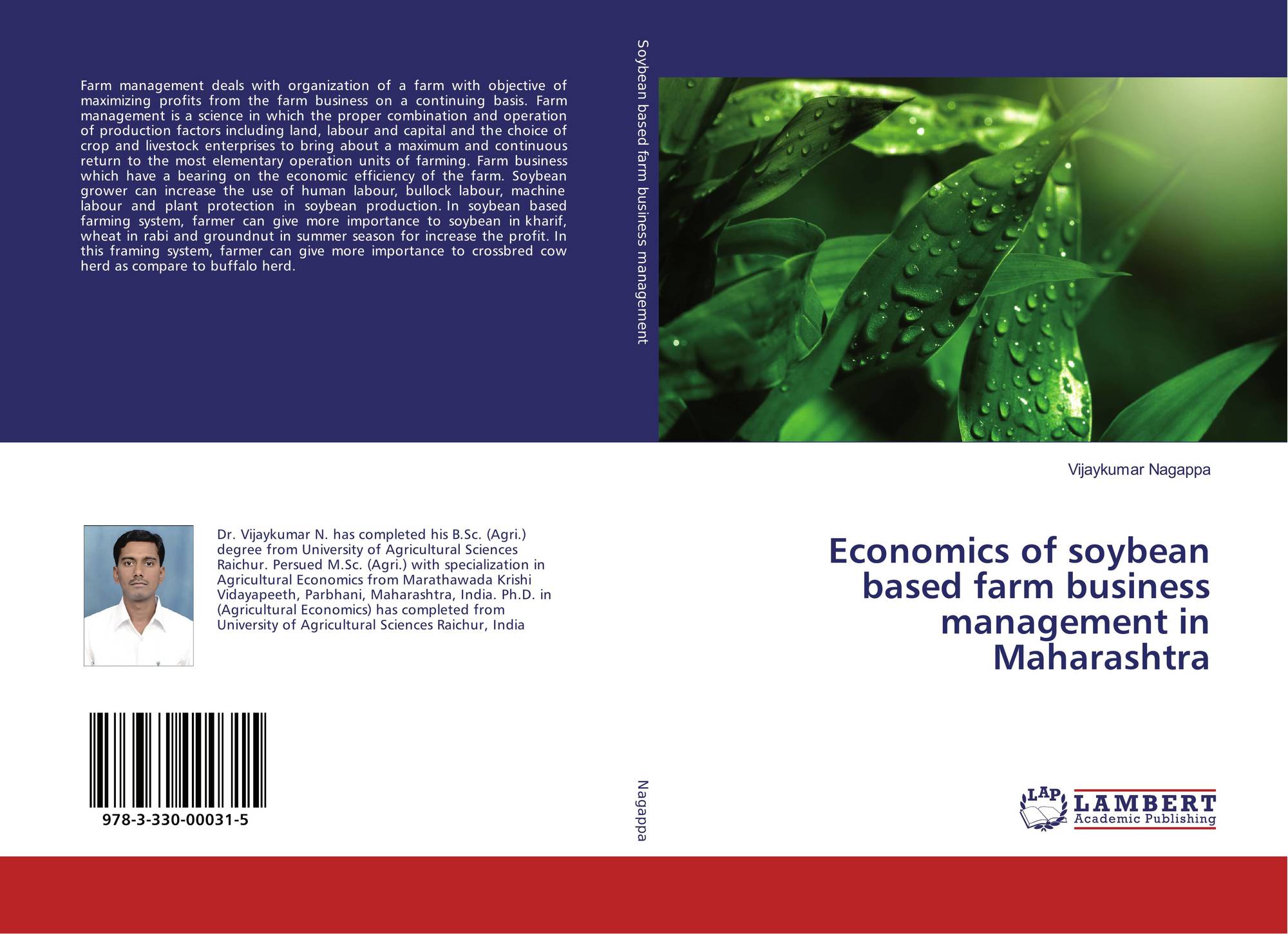 Economics Of Soybean Based Farm Business Management In Maharashtra 978 Economics Of Soybean Based Farm Business Management In Maharashtra 978