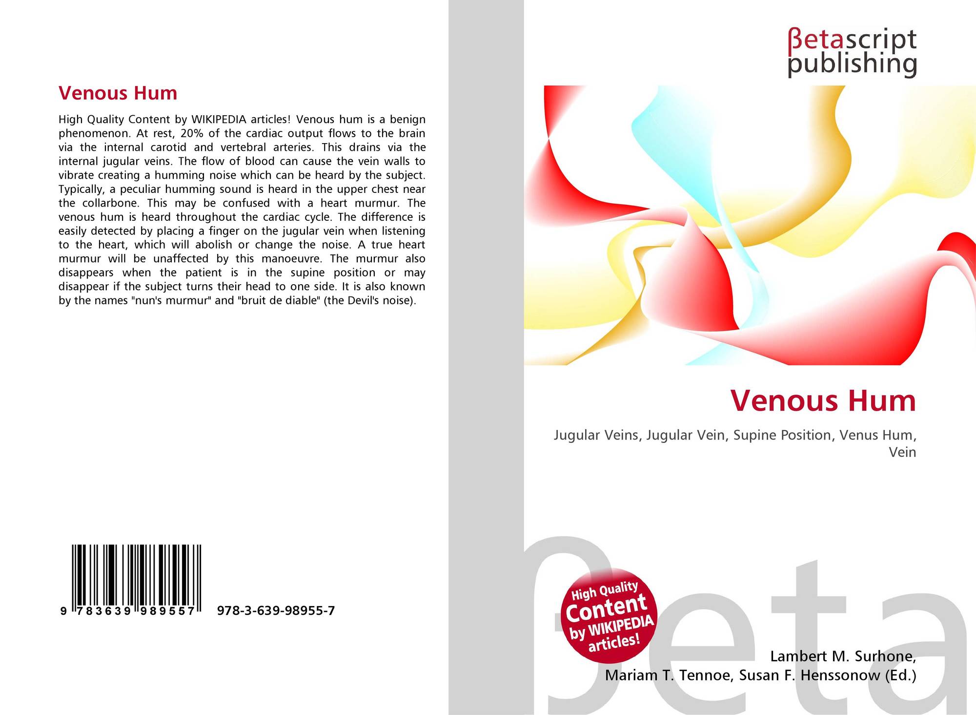 Venous Hum, 978-3-639-98955-7, 3639989554 ,9783639989557