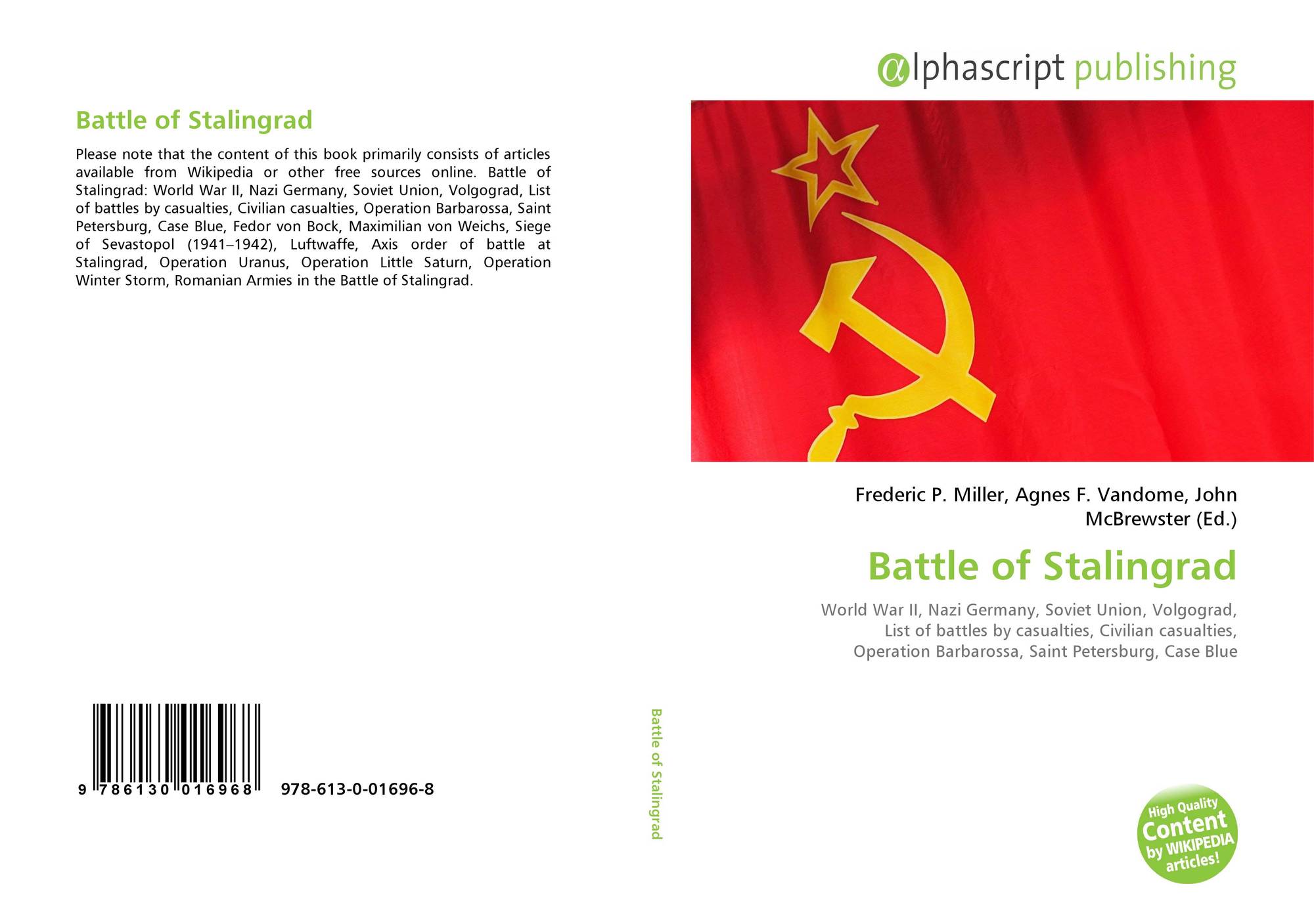 Battle of Stalingrad, 978-613-0-01696-8, 6130016964 ,9786130016968