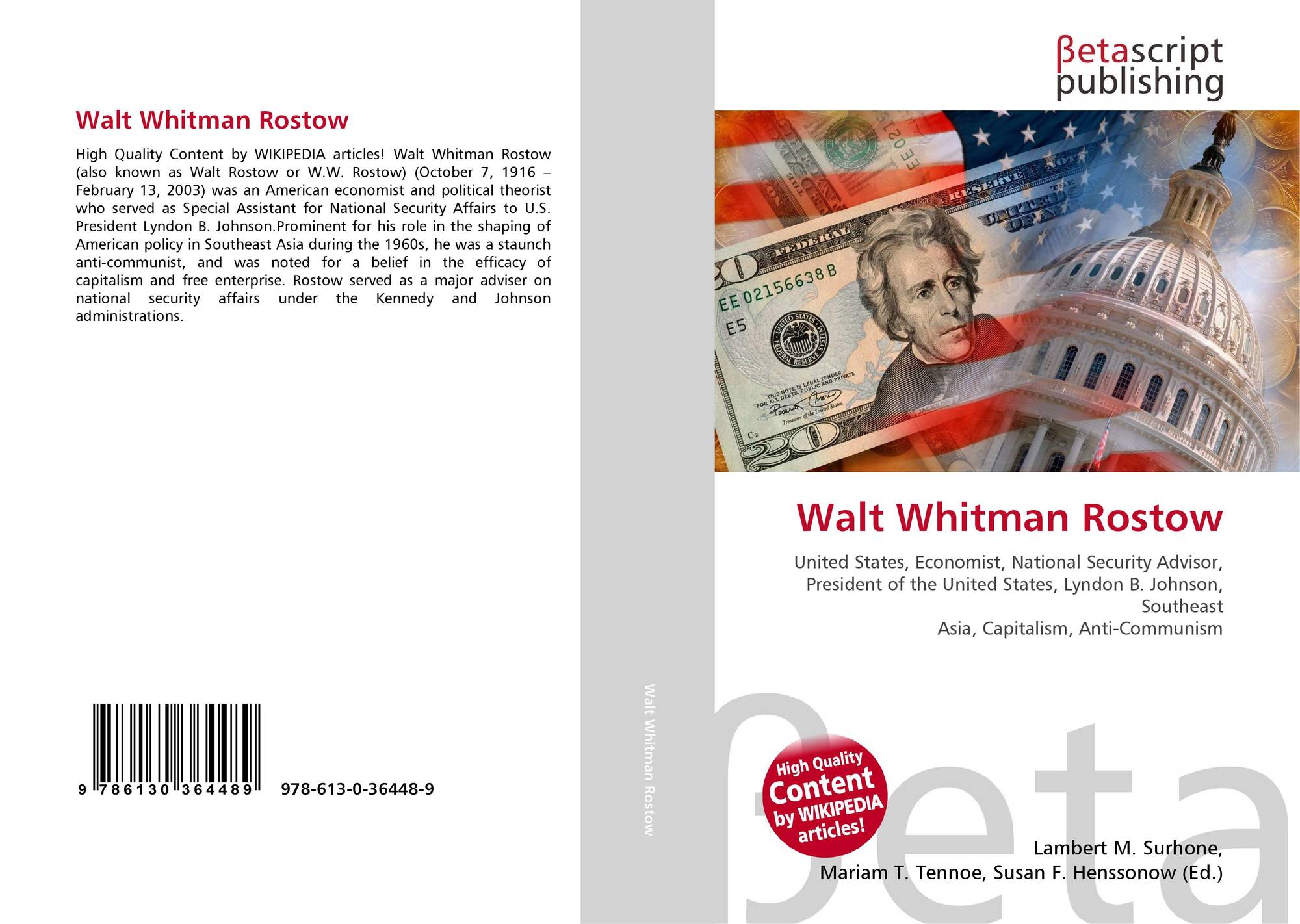 Walt Whitman Rostow, 978-613-0-36448-9, 6130364482 ,9786130364489