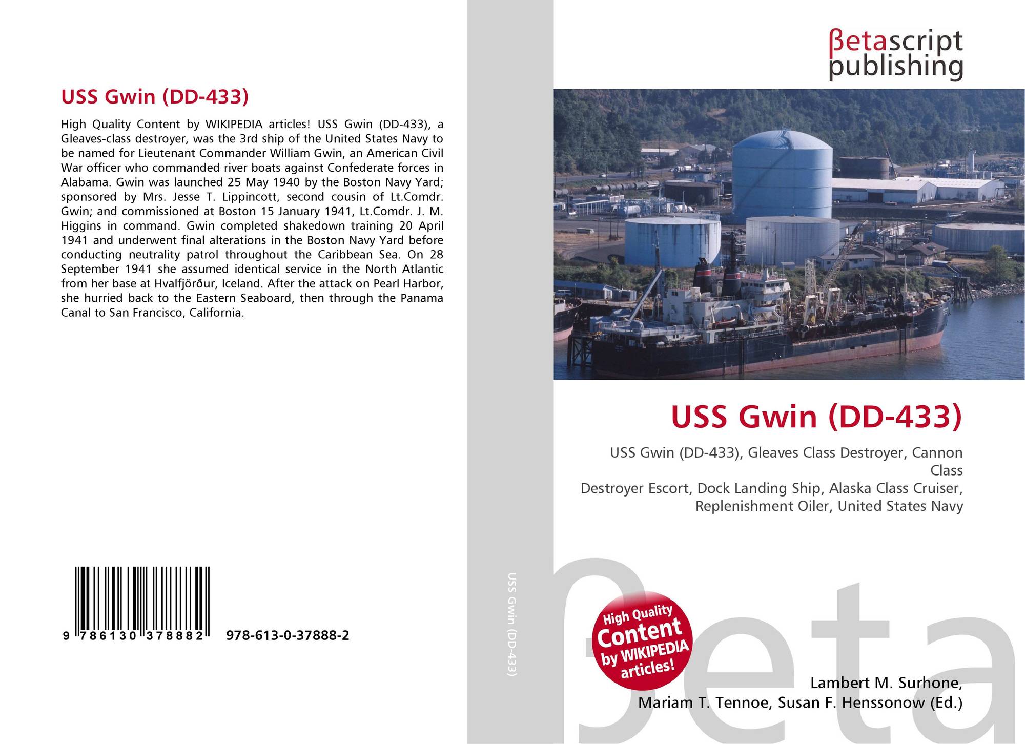 USS Gwin (DD-433), 978-613-0-37888-2, 6130378882 ,9786130378882