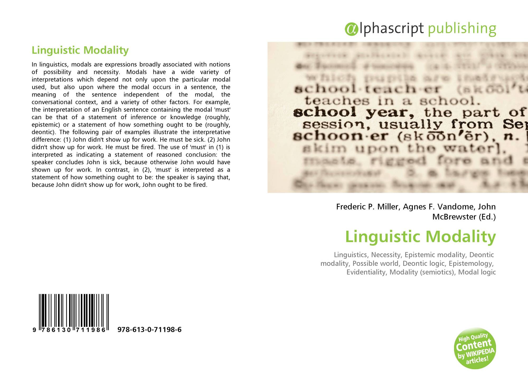 Linguistic Modality, 978-613-0-71198-6, 6130711980 ,9786130711986