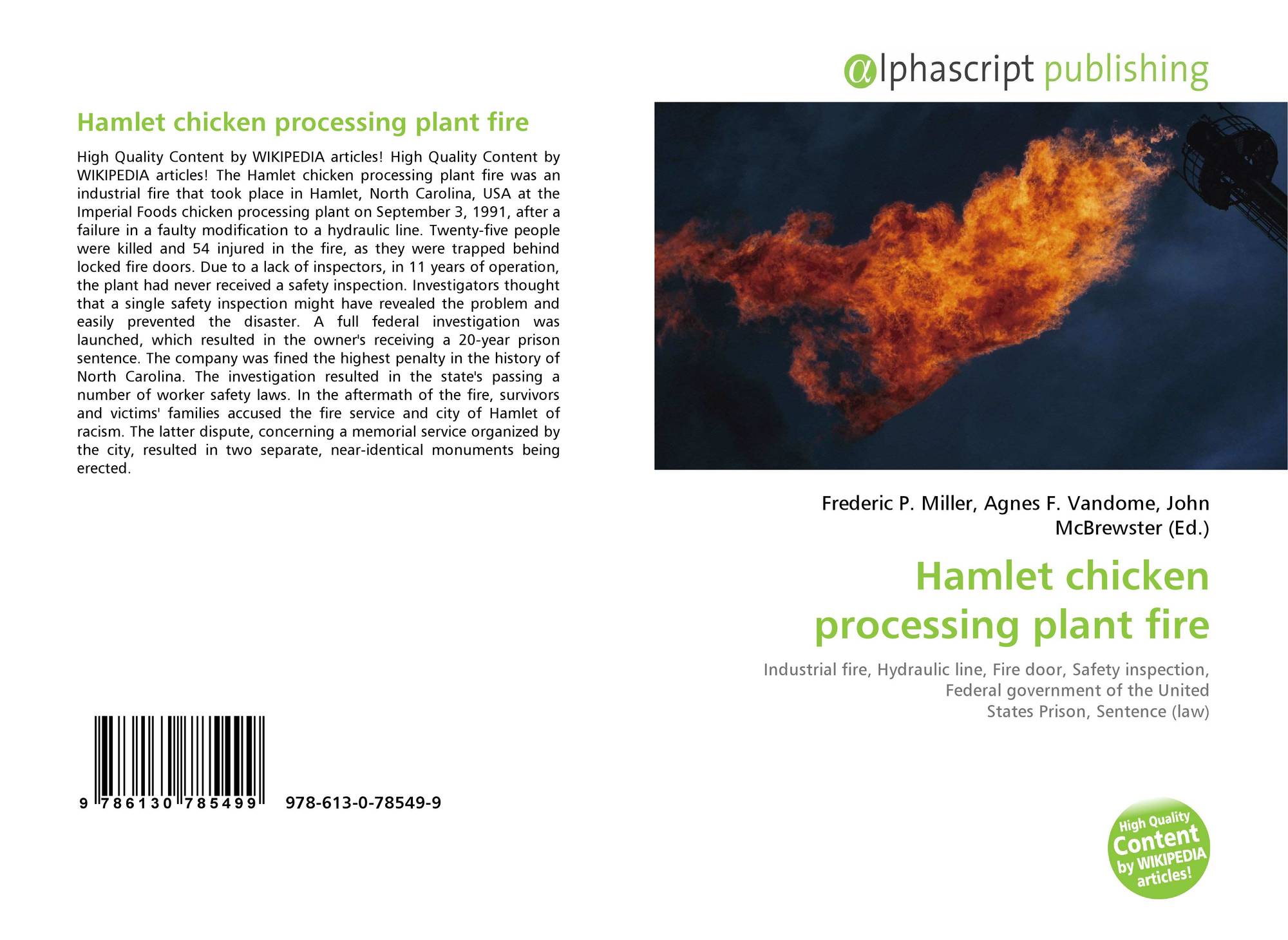 Hamlet chicken processing plant fire, 978-613-0-78549-9, 6130785496 ...