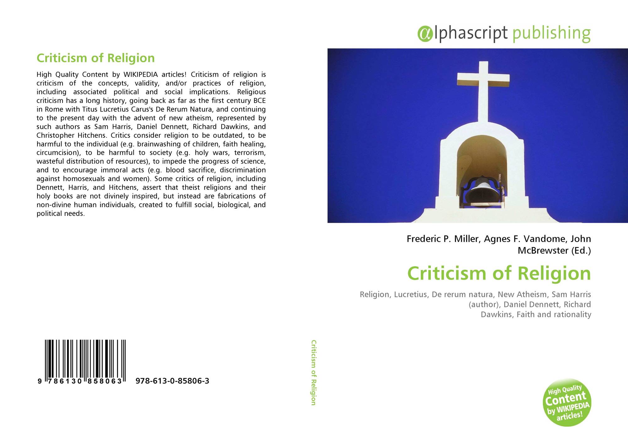 Criticism of Religion, 978-613-0-85806-3, 613085806X ,9786130858063