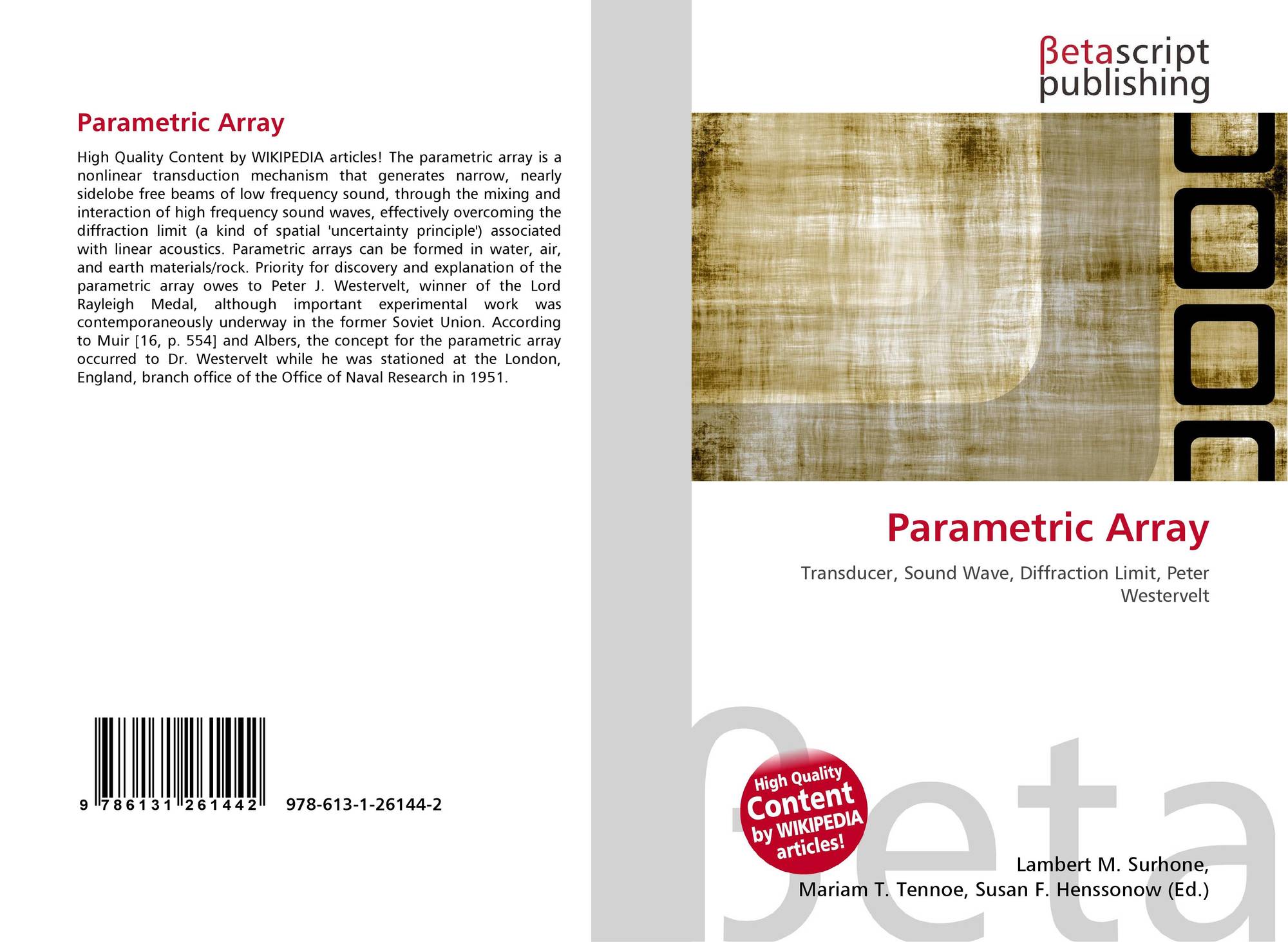 Parametric Array, 978-613-1-26144-2, 613126144X ,9786131261442