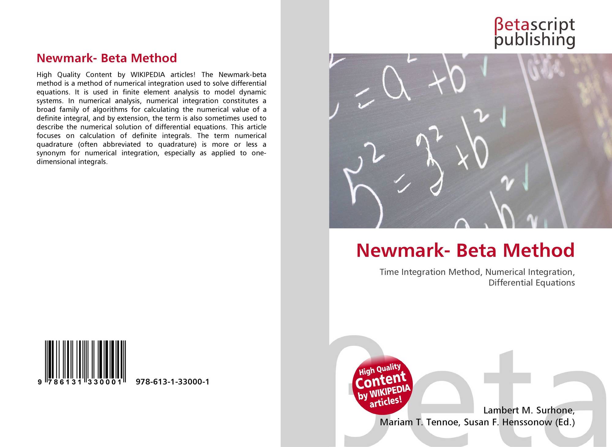 Newmark- Beta Method, 978-613-1-33000-1, 613133000X ,9786131330001