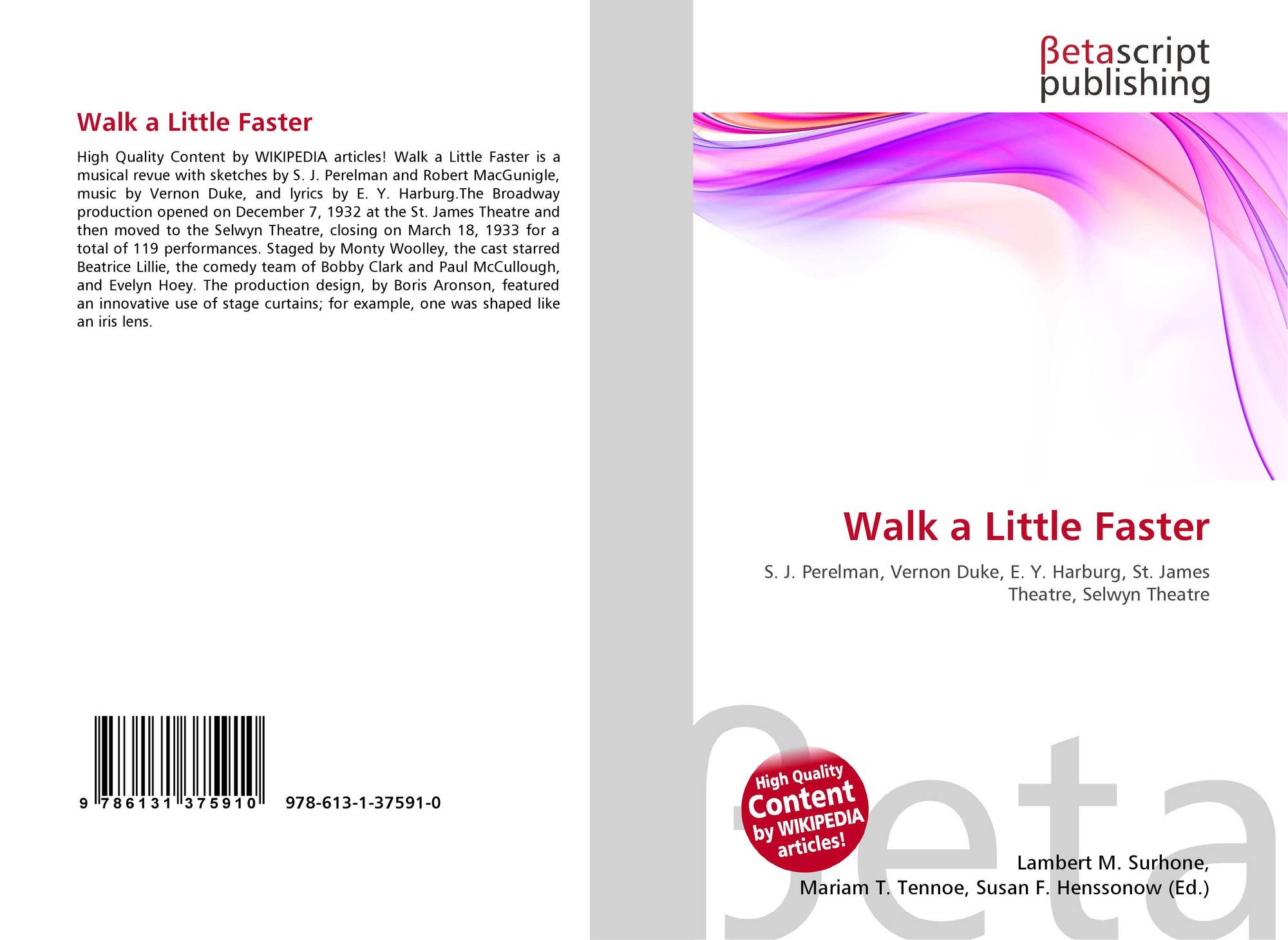 Walk a Little Faster, 978-613-1-37591-0, 6131375917 ,9786131375910