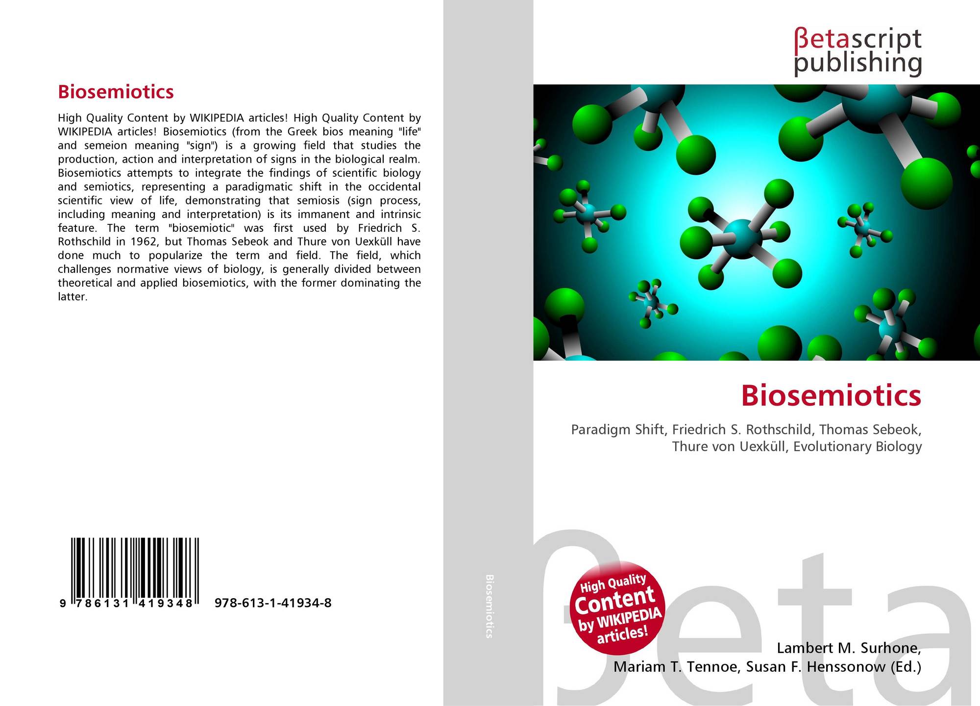 Biosemiotics, 978-613-1-41934-8, 6131419345 ,9786131419348
