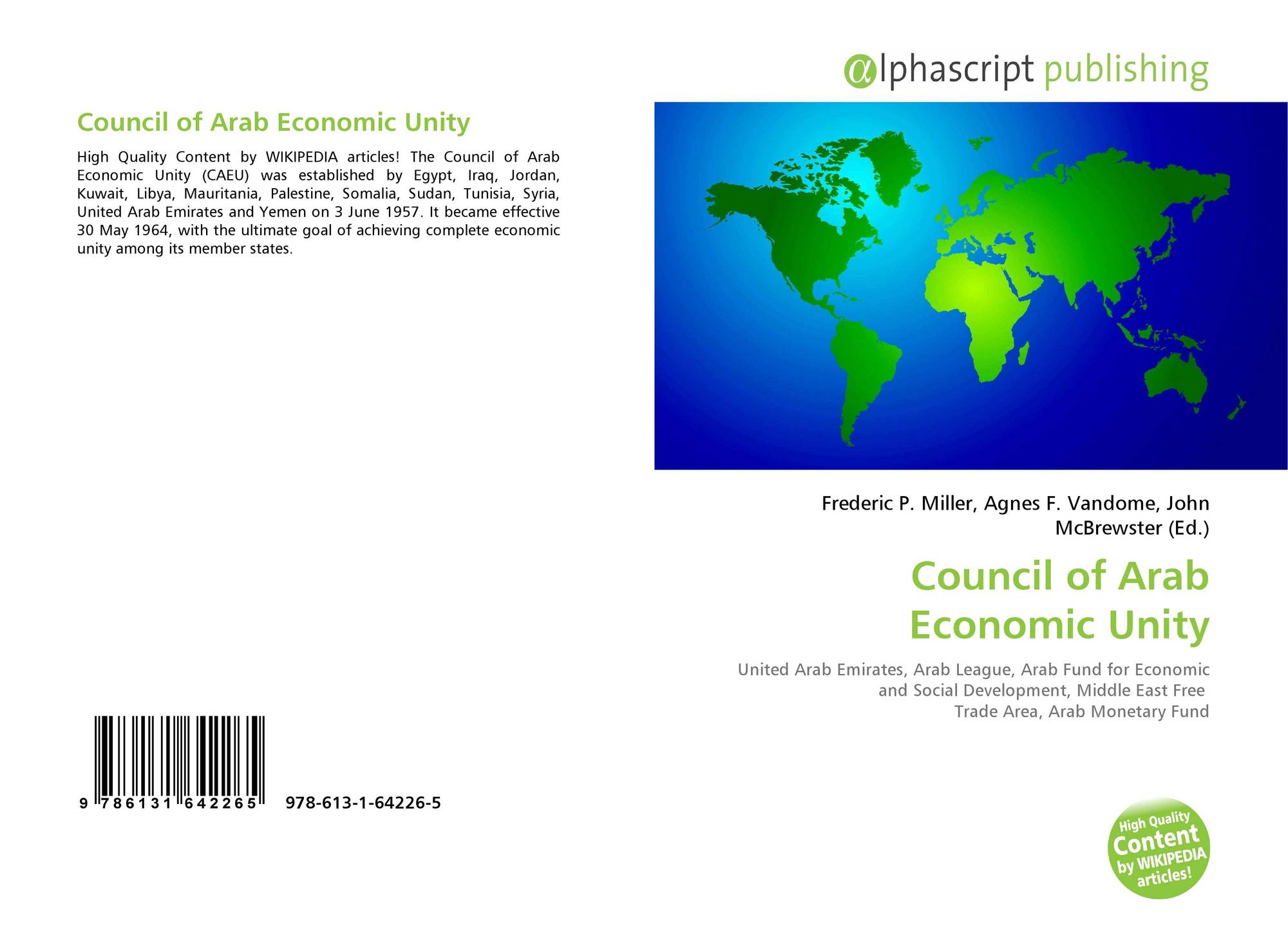 Council of Arab Economic Unity, 978-613-1-64226-5, 6131642265 ...