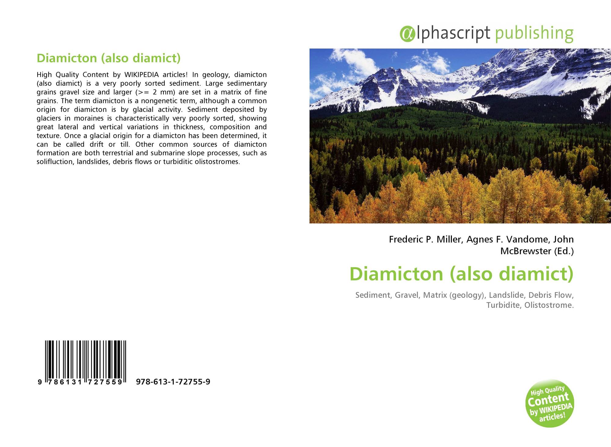 Diamicton (also diamict), 978-613-1-72755-9, 6131727554 ,9786131727559
