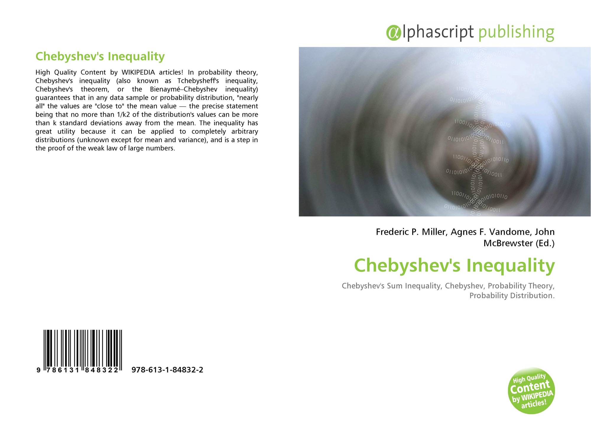 Chebyshev's Inequality, 978-613-1-84832-2, 6131848327 ,9786131848322