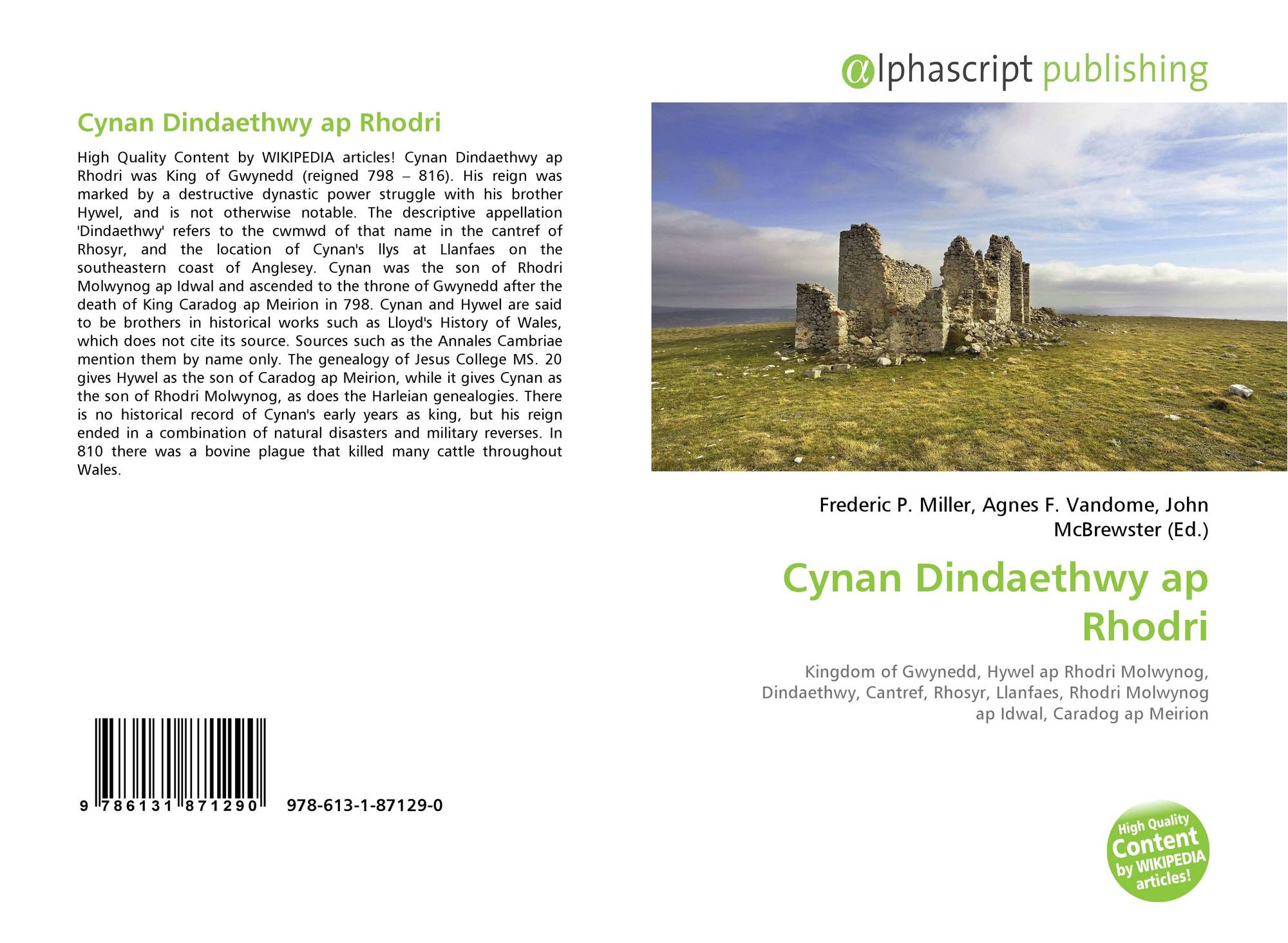 Cynan Dindaethwy ap Rhodri, 978-613-1-87129-0, 6131871299 ,9786131871290