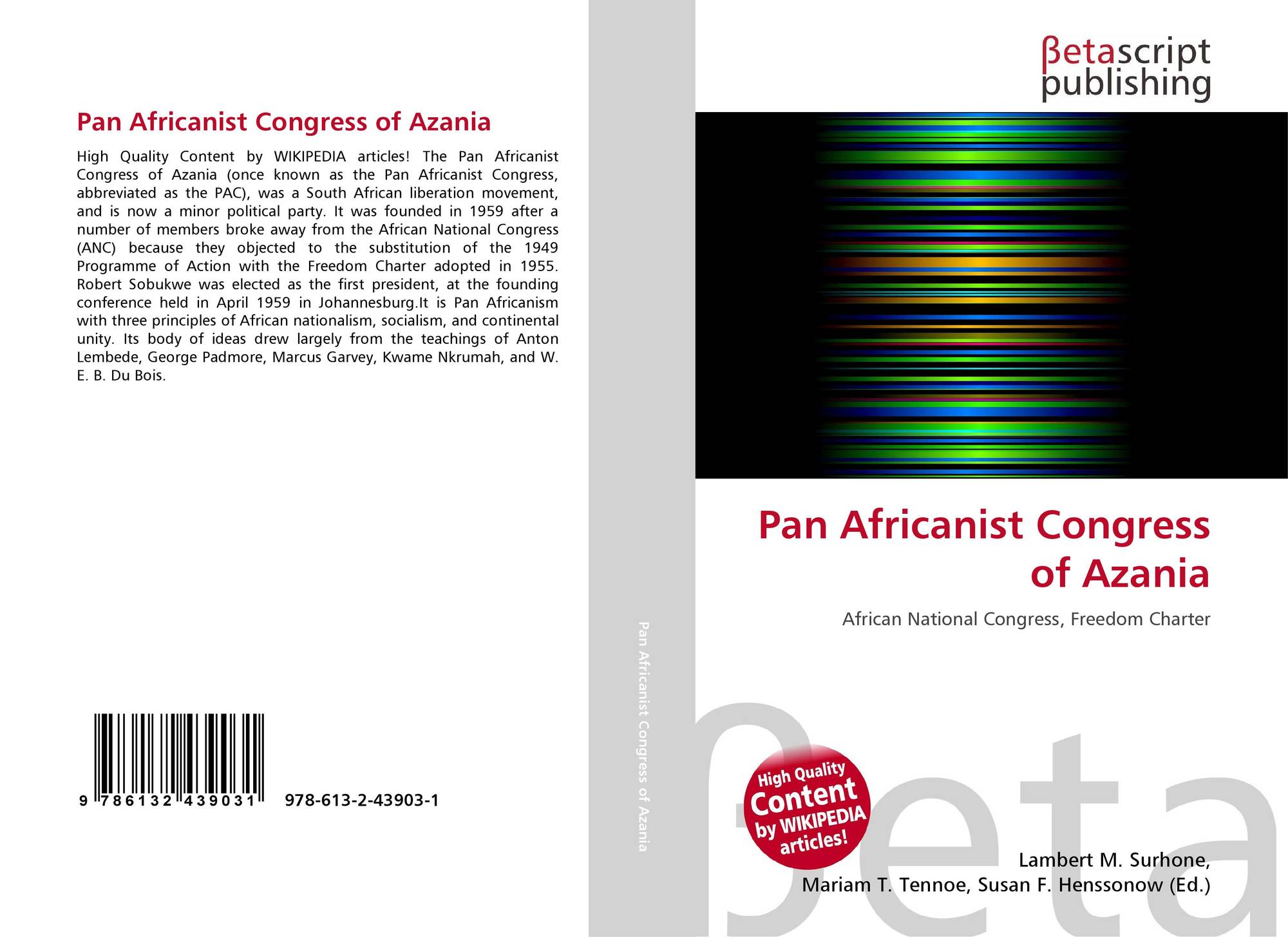 Pan Africanist Congress of Azania, 978-613-2-43903-1, 613243903X ...