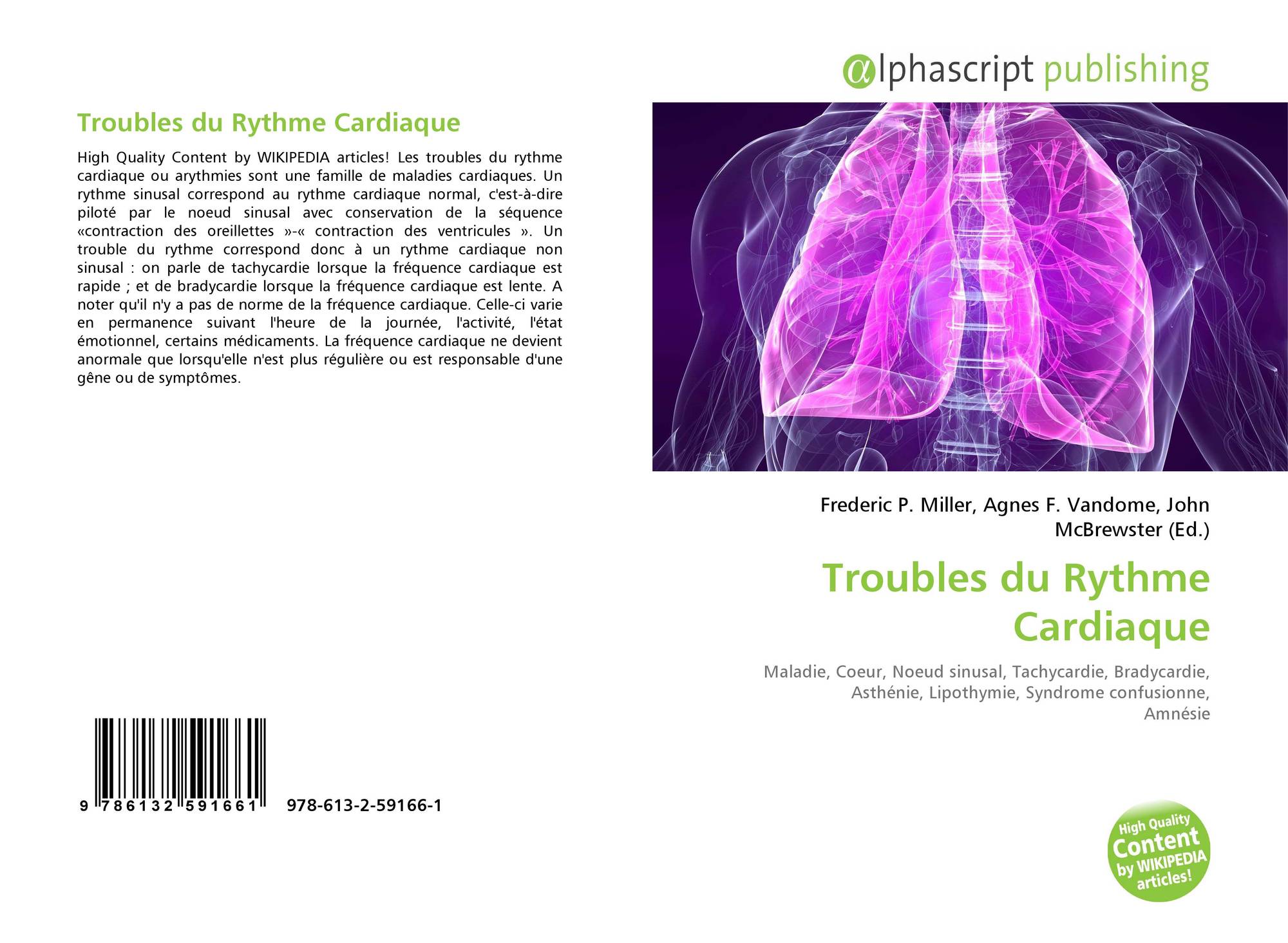 Troubles du Rythme Cardiaque, 978-613-2-59166-1, 6132591664 ,9786132591661
