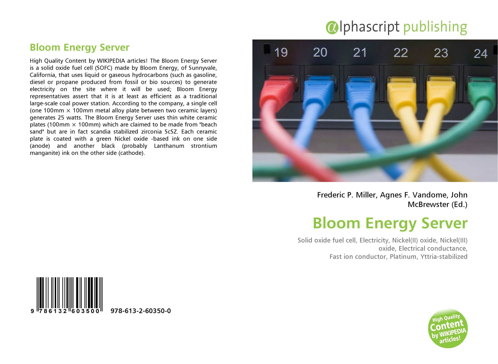Bloom Energy Server, 978-613-2-60350-0, 6132603506 ,9786132603500
