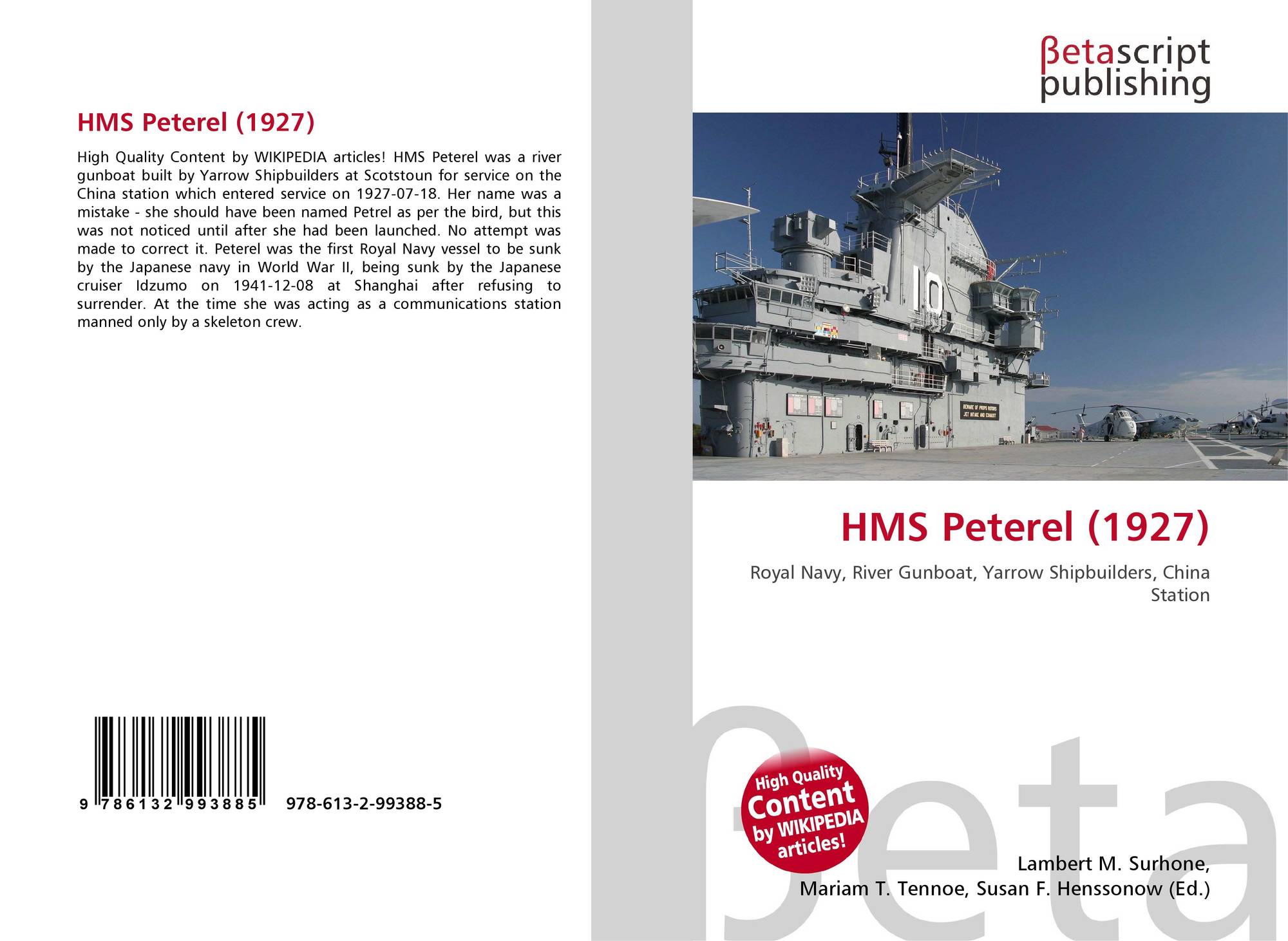 HMS Peterel (1927), 978-613-2-99388-5, 6132993886 ,9786132993885