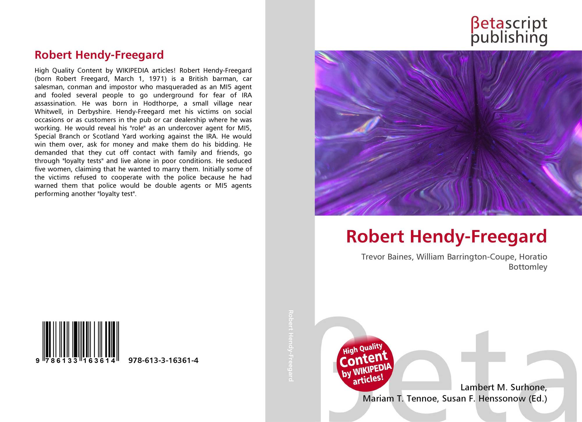 Robert Hendy-Freegard, 978-613-3-16361-4, 6133163615 ,9786133163614