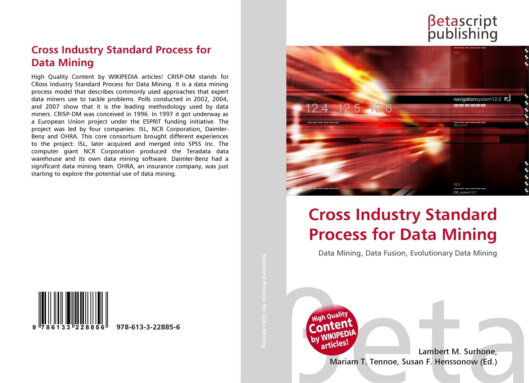 Cross Industry Standard Process For Data Mining 978 613 3 22885 6