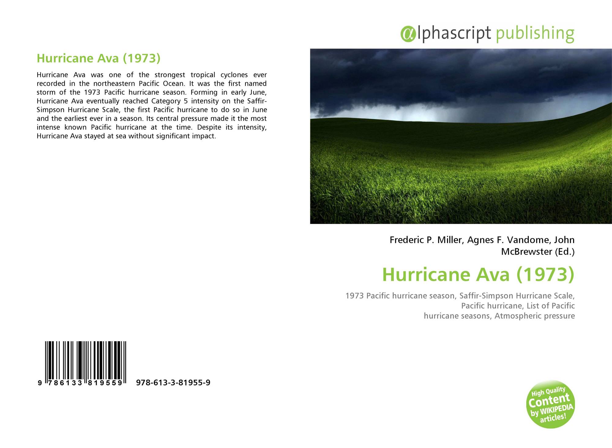 Hurricane Ava (1973), 978-613-3-81955-9, 6133819553 ,9786133819559