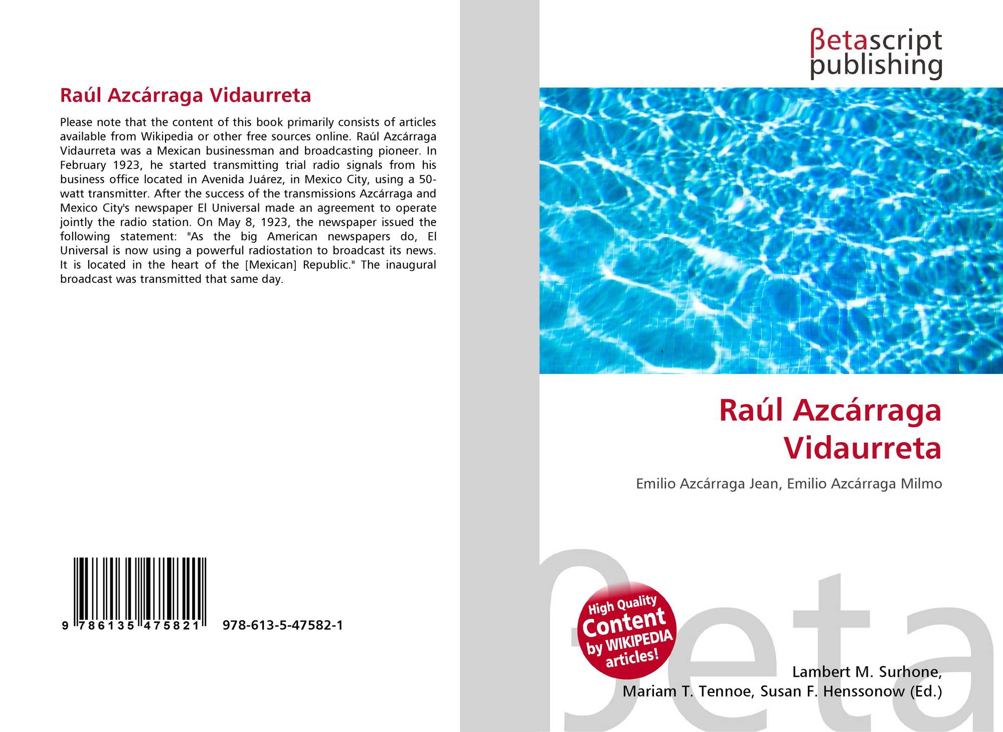 Raúl Azcárraga Vidaurreta, 978-613-5-47582-1, 6135475827 ,9786135475821