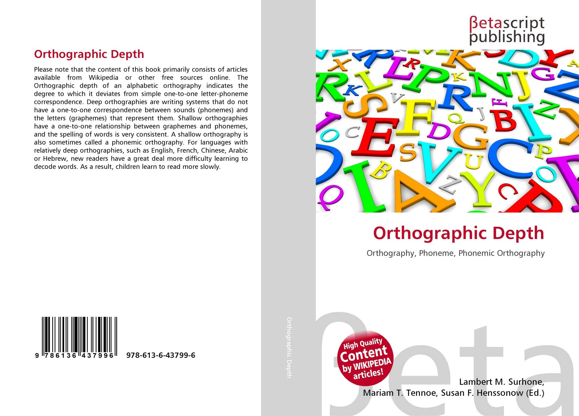 Orthographic Depth, 978-613-6-43799-6, 6136437996 ,9786136437996