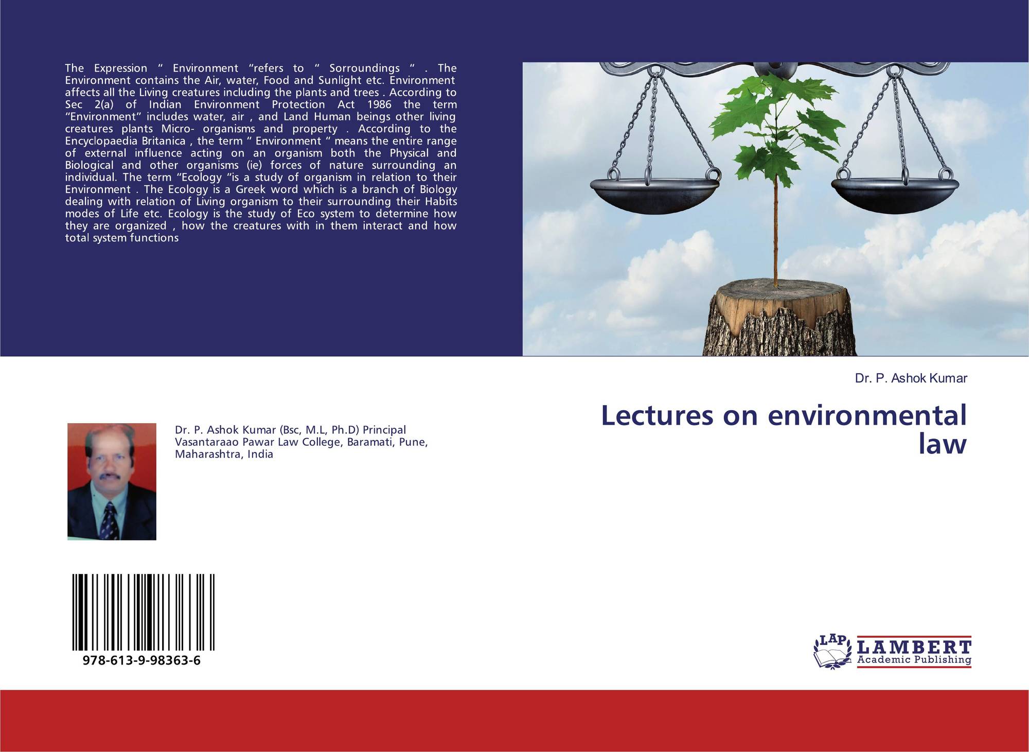 Lectures on environmental law, 978-613-9-98363-6, 6139983630 ...
